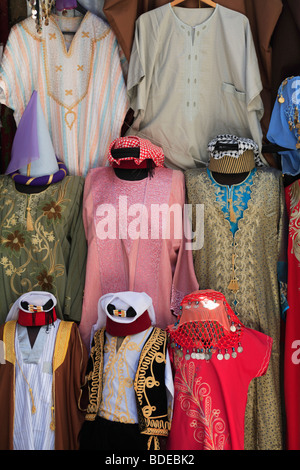Traditional garments, Tailor's section in the souk, Old City, Tripoli ...