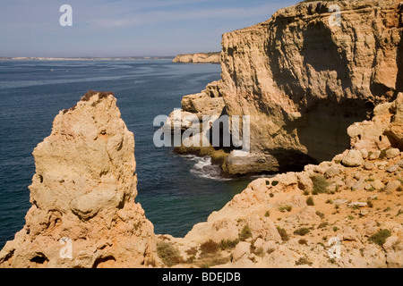 Portugal, Algarve, Carvoeiro, Algar Seco rock formations Stock Photo ...