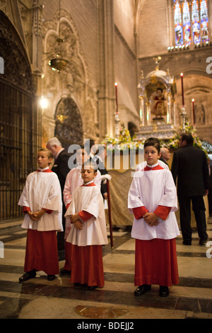 Corpus Christi procession inside Santa Maria de la Sede Cathedral ...