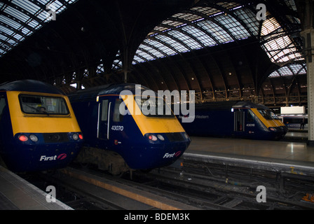 GWR trains at Paddington Station, mainline terminus of the Great ...