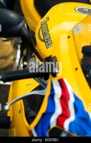 Triumph Daytona,. British motorcycle, with union jack flag decal Stock ...