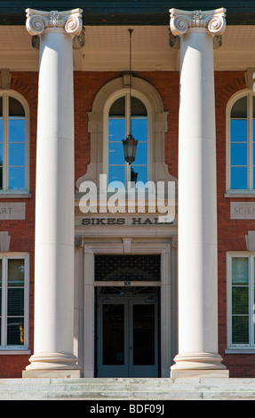 View of Clemson University Sikes Hall in South Carolina. Snow on ...