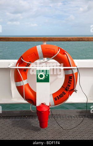 Lifebelt on the railing Stock Photo - Alamy