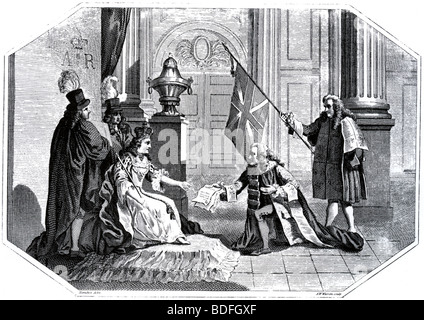 The Act of Union between England and Scotland being read before Queen ...
