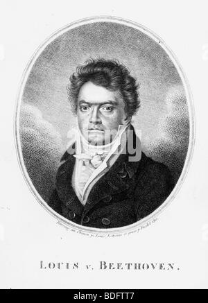 Ludwig van Beethoven, 1770 -1827, German composer, digitally altered ...