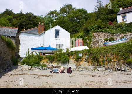 On The Riverside beach at Durgan, Cornwall, England, UK Stock Photo - Alamy