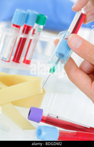 take some human blood for a test Stock Photo - Alamy