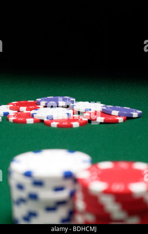 poker chips on the table Stock Photo - Alamy