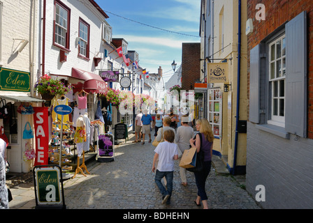 lymington high street shops in the new forest Stock Photo - Alamy
