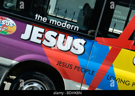 Jesus Army evangelical Christian organisation van parked on a London ...