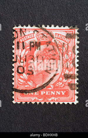 Postage stamp One Penny Stock Photo - Alamy