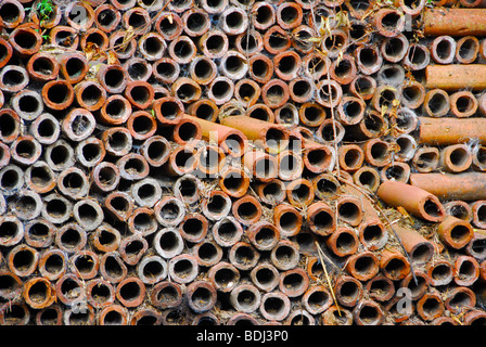 A pile of clay drainage pipes Stock Photo - Alamy