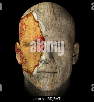 broken human head conceptual digital illustration Stock Photo - Alamy