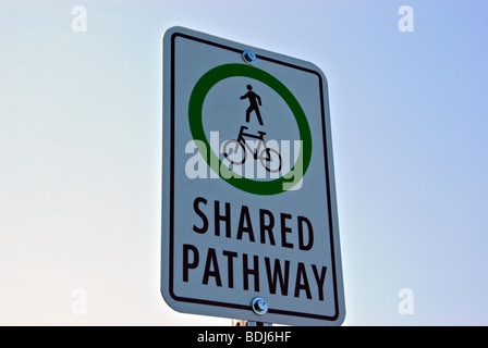 Shared pathway sign for pedestrians and cyclists, UK Stock Photo - Alamy