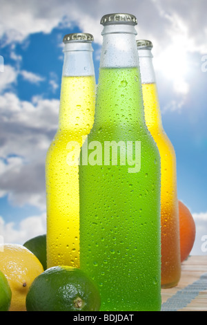 blue lemon soda on wooden table with abstract bokeh background Stock ...