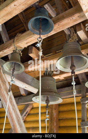 Church bells under the roof of christian monastery Stock Photo - Alamy