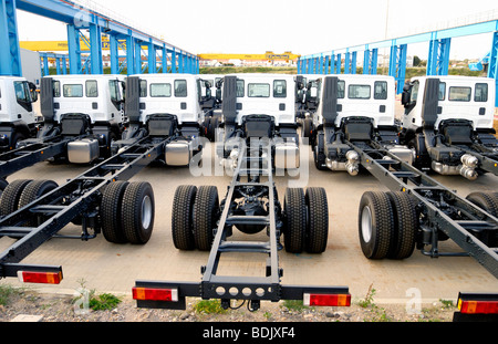 trucks lorry lorries at dock port export import logistics board Stock ...