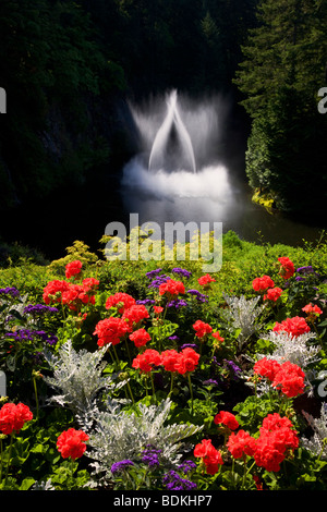 Ross Fountain at the Butchart Gardens, Victoria, Vancouver Island ...