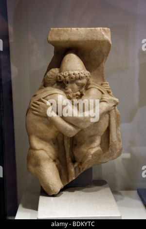 Ancient statue of two young men, Rome. Mistakenly identified as Phaedra ...