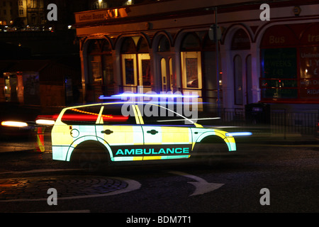 A NHS Scottish Ambulance Service ambulance speeding along the Kingsway ...