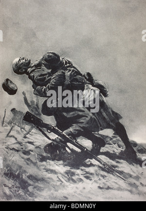 World War I: Hand to hand combat in Mulhouse, Alsace, France. 20 August ...