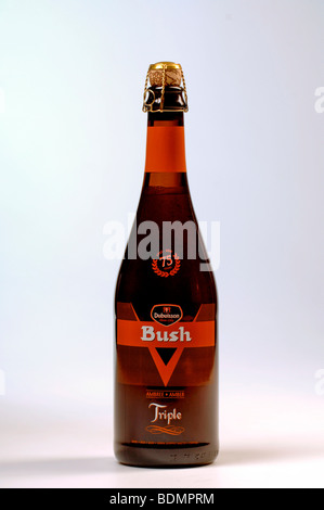 Bottle of Belgian Bush Triple beer isolated on white background Stock ...