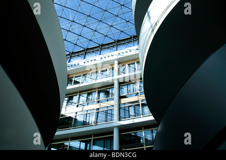 Interior, lobby, atrium, headquarters of the pharmaceutical company ...