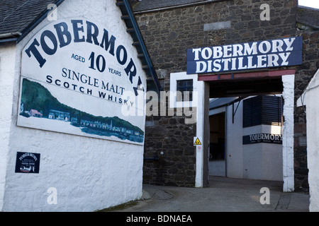 Sign at Tobermory Distillery for Single Malt Scotch Whisky on the Isle ...