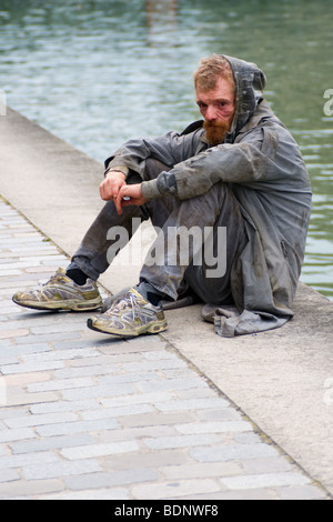 An actor playing a homeless person Stock Photo - Alamy