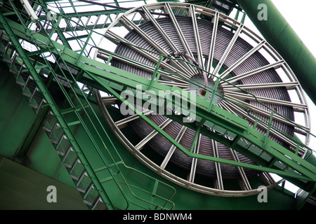 Container port crane spool cable cabling cranes Stock Photo - Alamy