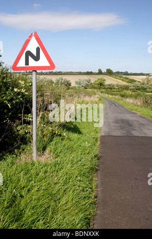 Double bend road sign, Buckinghamshire, England, UK Stock Photo - Alamy