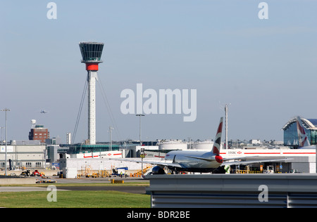 The new control tower at Heathrow airport, London, supported by an 85m ...
