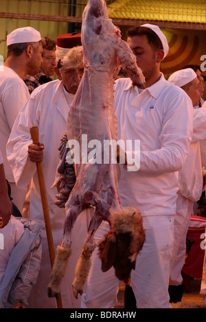 Samaria, the Samaritan Passover sacrifice on Mount Gerizim Stock Photo ...