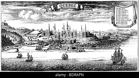 18th Century view of Quebec City, is the capital of the province of ...
