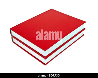 Two red books isolated on white background Stock Photo - Alamy