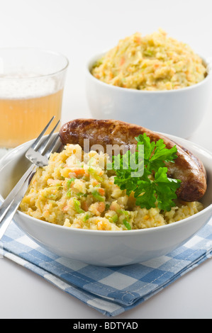 Stoemp potato with sausage Belgium Food Stock Photo - Alamy