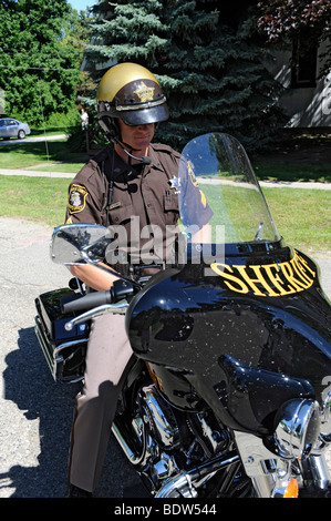 Uniformed County Sheriff on Motorcycle Stock Photo - Alamy