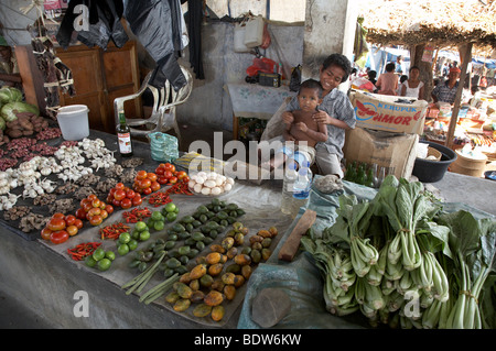 TIMOR LESTE Vegetables on sale at market at Oecussi-Ambeno PHOTOGRAPH ...