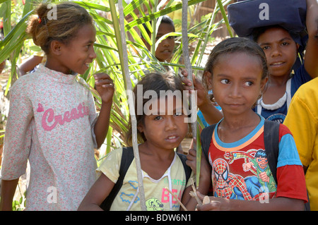TIMOR LESTE Children, Primary school at Usi Takeno, Oecussi-Ambeno ...