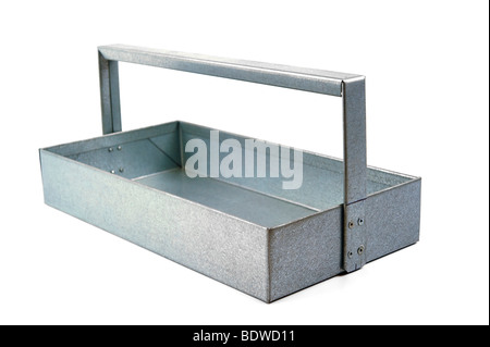 Handmade tool box, apprentice's work, made of galvanized sheet metal ...