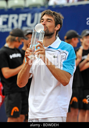 Jeremy CHARDY, France, with the winner's trophy in the winner's car ...