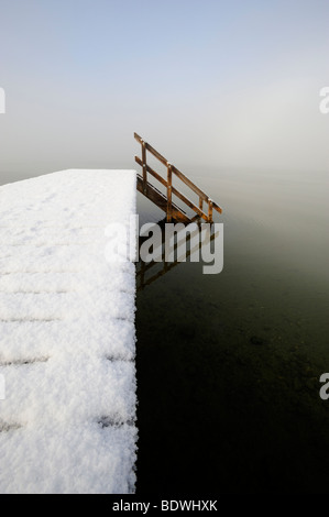 footbridge for swimming on the lake Stock Photo - Alamy