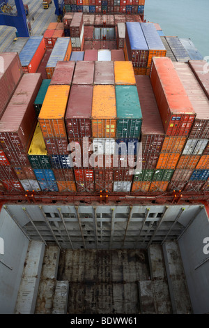 Containers, cargo bay, container ship Stock Photo: 25769445 - Alamy