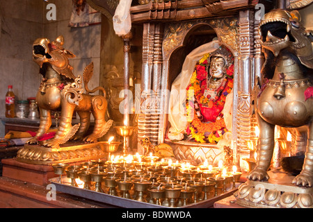 Bodhnath, Nepal. Shrine to the Goddess Ajima, or Hariti, Goddess of ...