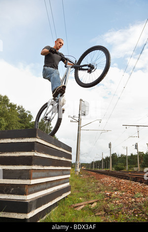 Rider in action at Freestyle Mountain Bike Session Stock Photo - Alamy