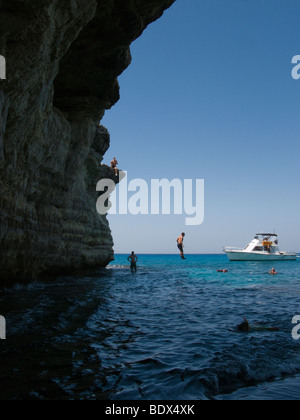 Cliff jumping at Cavo Greco (Cave Greco) between Ayia Napa and Cape ...