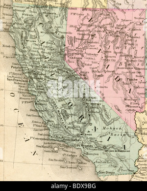 Old California Map Stock Photo - Alamy