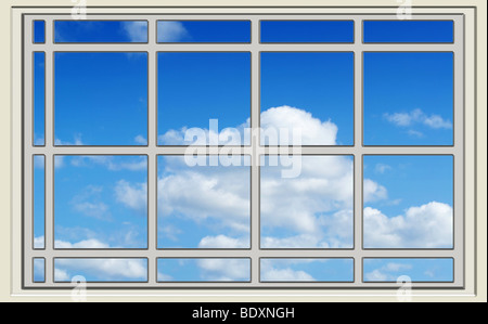 looking out the window at a blue sky Stock Photo - Alamy