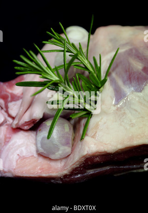 raw meat with herbs and rosemary ready for barbecue Stock Photo - Alamy