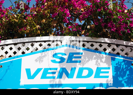 For sale sign in Spanish (se vende) in field in Spain Stock Photo - Alamy